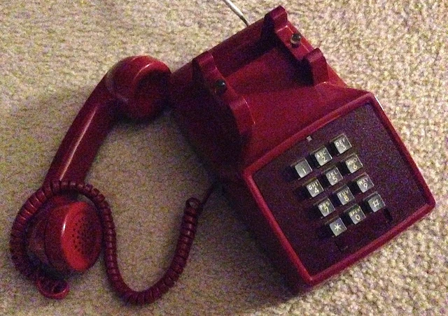 RED ANALOG PUSH button phone true "vintage" land line used £37.81 ...