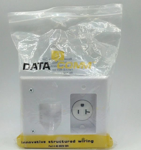 DATACOMM 45-0020-WH RECESSED Low Voltage Cable Plate w/20 Amp Recessed ...