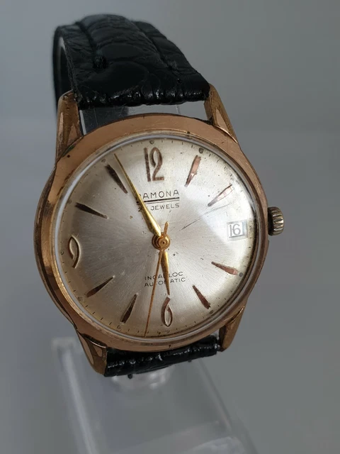 VINTAGE RAMONA ,25 jewel automatic incabloc mens watch ,working gold plated EUR 40,53 - PicClick DE
