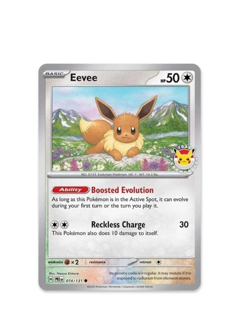 SEALED EEVEE POKEMON Day Stamp 074/131 Prismatic Evolutions Set TCG ...