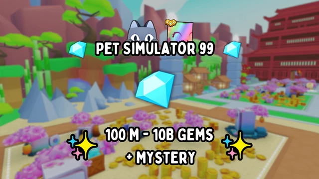PET SIMULATOR 99 GEMS + RAINBOW MYSTERY HUGE PET QUICK & FAST DELIVERY ...