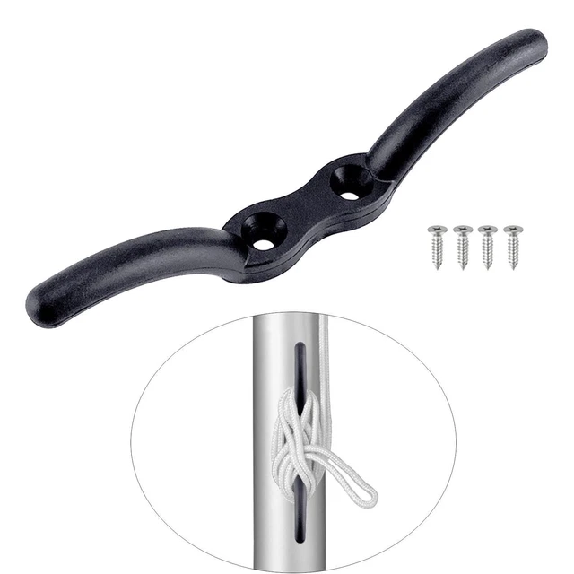 2 MARINE GRADE Nylon Flag Pole Rope Cleats with Hardware Mounting ...