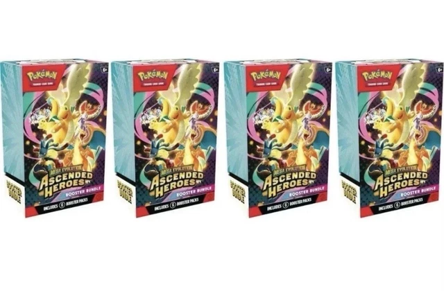 POKEMON TCG MEGA Evolution Ascended Heroes Booster Bundle 6 Packs x4 ...