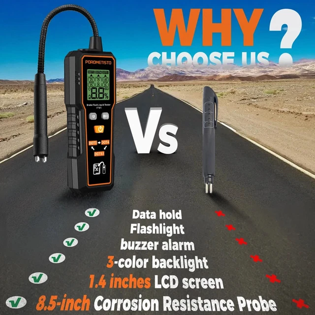 JAKESPECIAL – DIGITAL Brake Fluid Tester with 1.4" Backlit Screen EUR ...