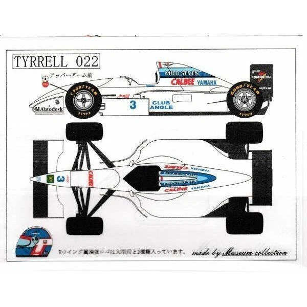 MUSEUM COLLECTION 1/20 Tyrrell 022 Ukyo Katayama Full-scale 2-sided ...