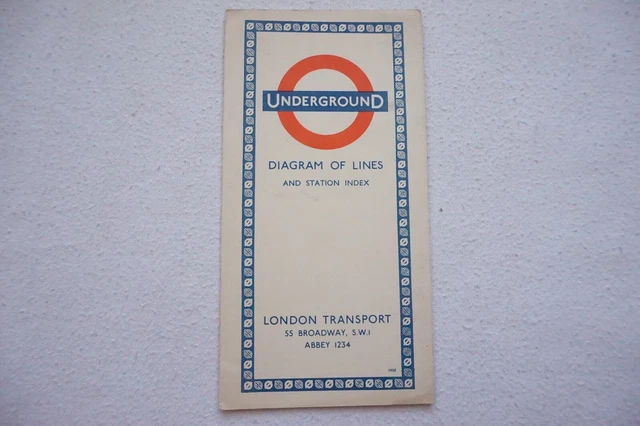 1947 NO. 1 Railway Map Harry Beck London Transport Underground Tube EUR ...