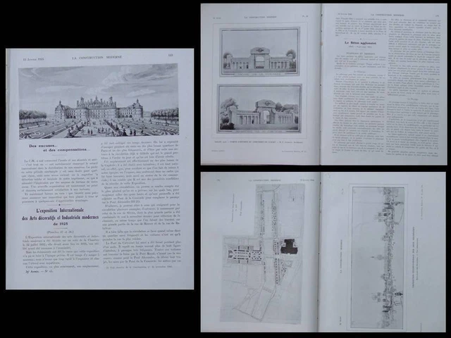 CONSTRUCTION MODERNE N°15 1924 CIMETIERE CLICHY, GUIDETTI, EXPOSITION ARTS DECO EUR 24,90 ...