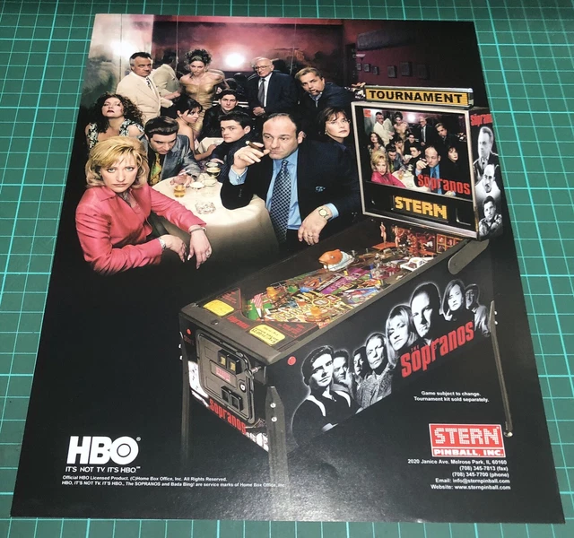 STERN THE SOPRANOS Arcade Pinball Flyer, Advert £9.99 - PicClick UK
