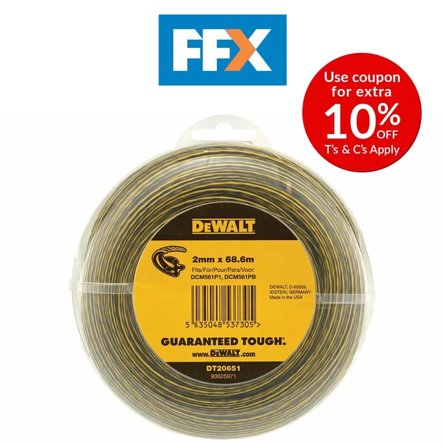 DEWALT DT20651-QZ 18V Brushless String Trimmer Strimmer Line 68m Garden ...