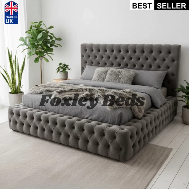 FOXLEY CHESTERFIELD PLUSH/CRUSHED Velvet Ambassador Bed Mattress ...