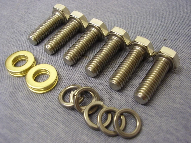 FORD KENT CROSSFLOW STAINLESS STEEL Exhaust Manifold HEX Bolts & Brass ...