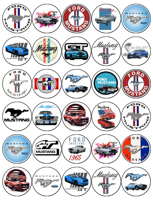 FORD MUSTANG CAR Edible Cupcake Toppers Icing Car Cake Decorations (8 ...