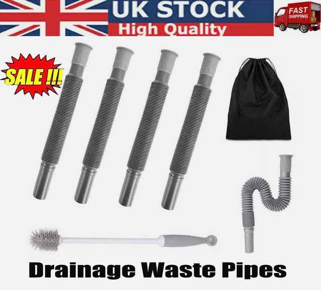 5X COLLAPSIBLE FLEXIBLE Caravan Motorhome Drainage Waste Pipes Durable ...
