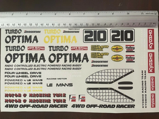 TAMKYO REPRO DECAL Kyosho Turbo Optima Buggy Sticker OT68 £13.95 ...