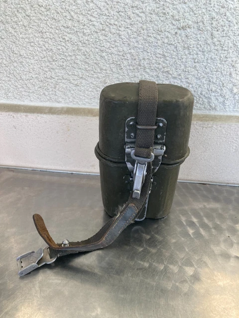ANCIENNE GOURDE MILITAIRE En Alu Avec Sa Coque Soldat Ravitaillement ...