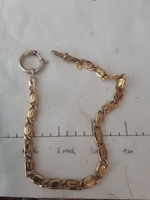 VERY OLD Gorgeous 18k gold filled stamp Pocket watch chain 11in. ,used ...