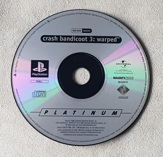 PS1 GAME - Crash Bandicoot 3 Warped - Disc ONLY £5.95 - PicClick UK