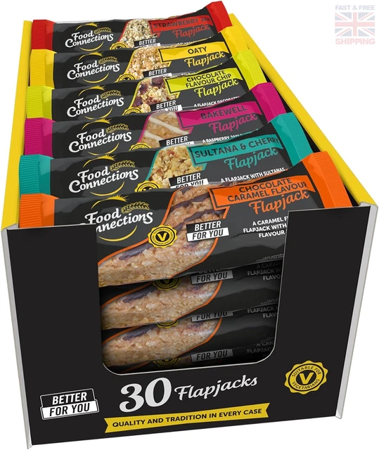 FOOD CONNECTIONS | Luxury Mix Flapjack Bars | 30 X 100G Bars | 6 ...