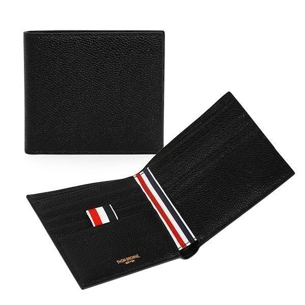 THOM BROWNE PEBBLE Grain Three Stripes Tab Wallet 149505634 £323.38 ...