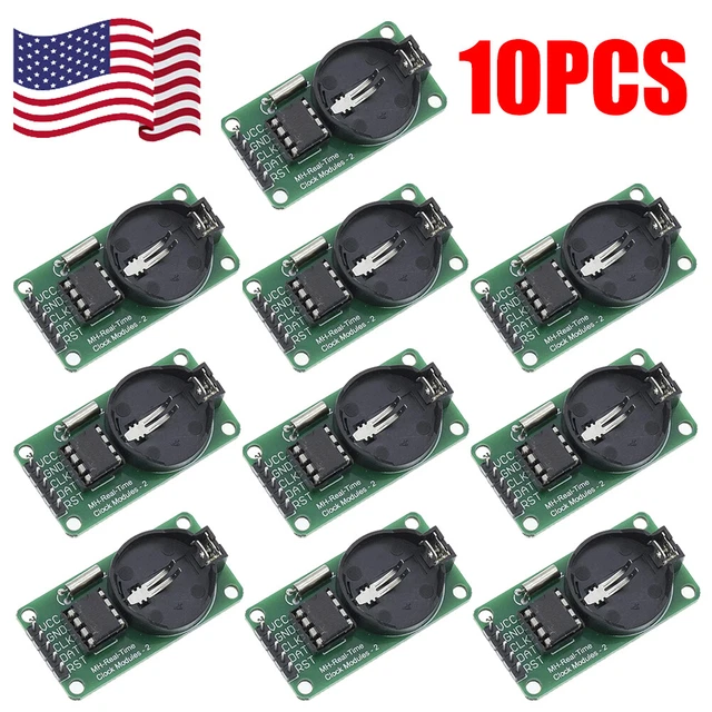 10PCS DS1302 REAL Time Clock RTC Module Board Serial Fits for Arduino ...