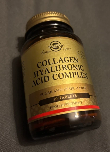 SOLGAR COLLAGEN HYALURONIC Acid Complex 30 Tabs BN Sealed Exp 04/27 £1. ...