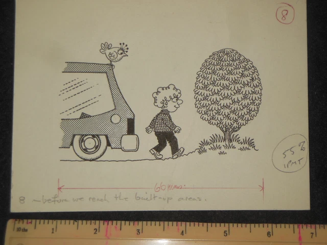 BRUCE ANGRAVE ORIGINAL Pen & Ink Cartoon (c1970) Child Needing the ...