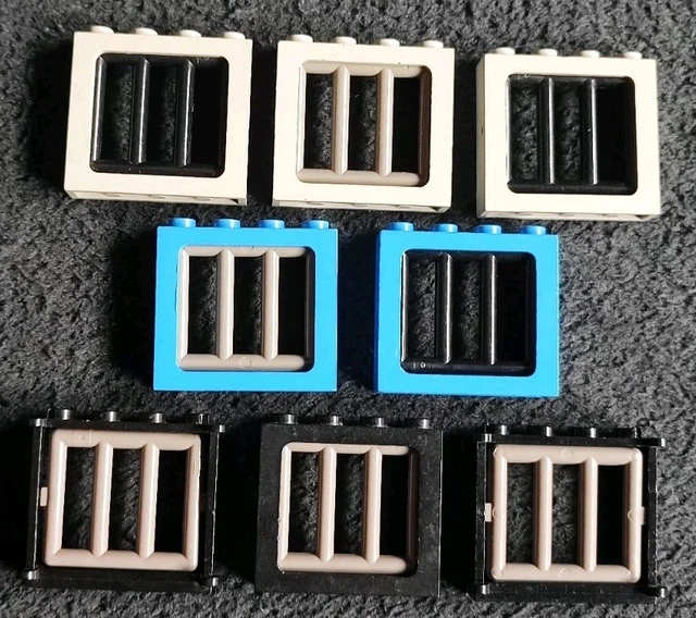 LEGO JAIL PRISON Barred Windows x8 Cell Dungeon Grille Frames Vintage ...