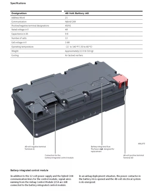 GENUINE AUDI MHEV 48V Battery 4N0915105B 2018+ Remaned + Charged 4M0 £ ...