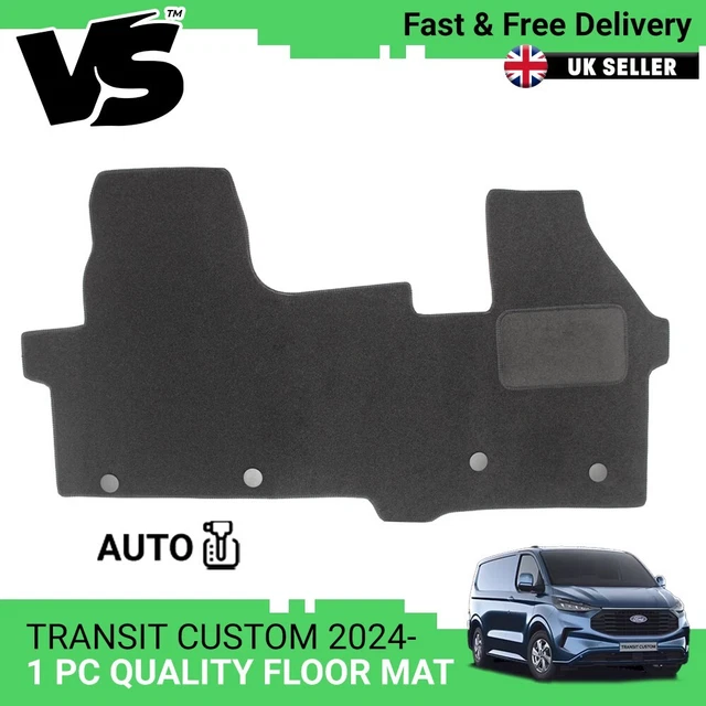 FOR FORD TRANSIT Custom 2024- Auto Black Quality Textile Carpet Mat Van ...