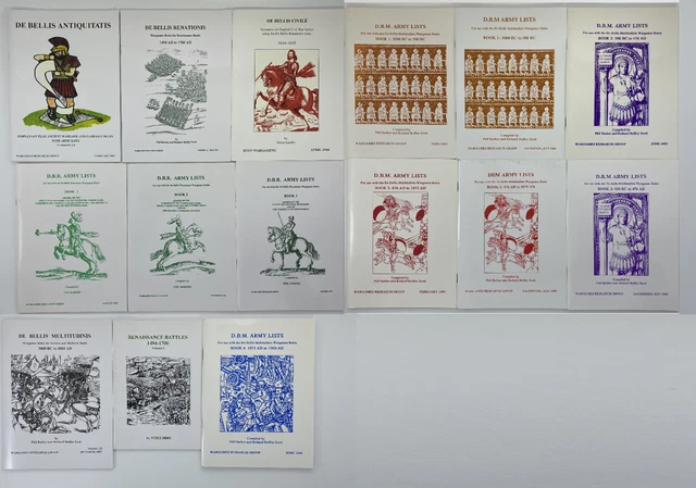 WARGAMES RESEARCH GROUP - HUGE Lot of 15 - DBM, DBR, DBA Army Lists ...