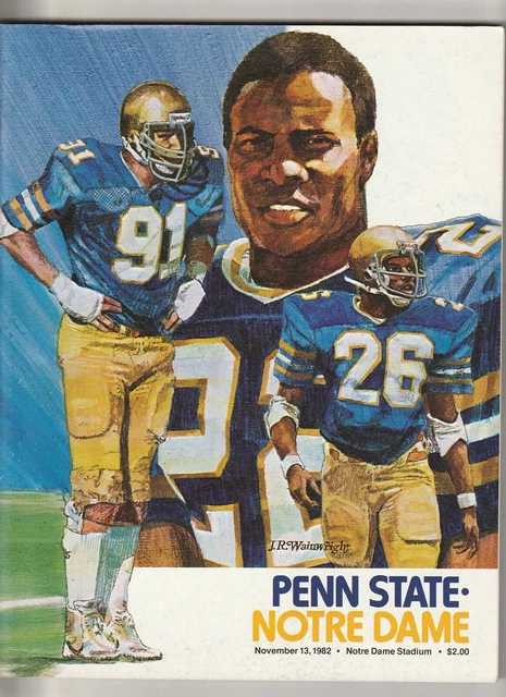 13 NOVEMBRE 1982 Notre Dame vs Penn State College Football Program EX ...