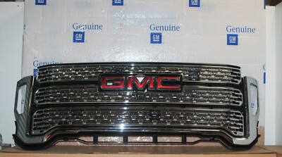 2019-2022 GMC SIERRA Illuminated Front Grille Emblem 84741559 Black OEM ...