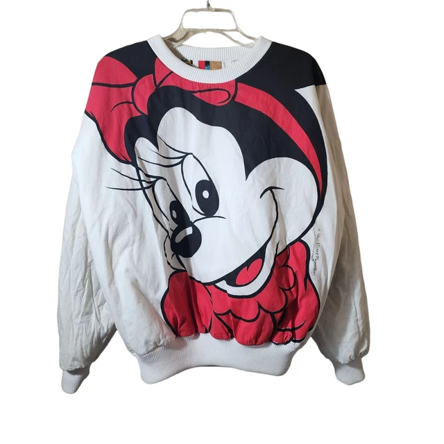 VTG DISNEY AMERICAWEAR Minnie Mickey Mouse Comic Strip Reversible Puffy ...