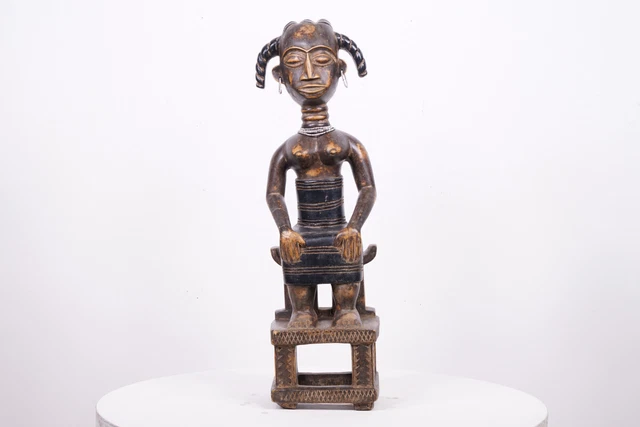 SEATED ABRON FEMALE Figure 20.25" - Ghana - African Tribal Art £155.22 ...