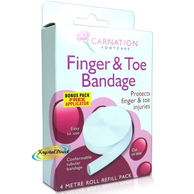 CARNATION FINGER & Toe Injuries Protect Tubular Bandage 4m Roll Refill ...