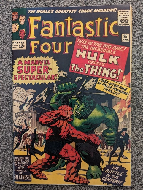 FANTASTIC FOUR 25. Marvel 1964. Hulk vs Thing. Couverture fac-similé ...