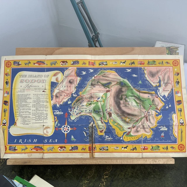 THOMAS THE TANK Engine Island Of Sodor Map 1958 Rev W Awdry $48.87 ...