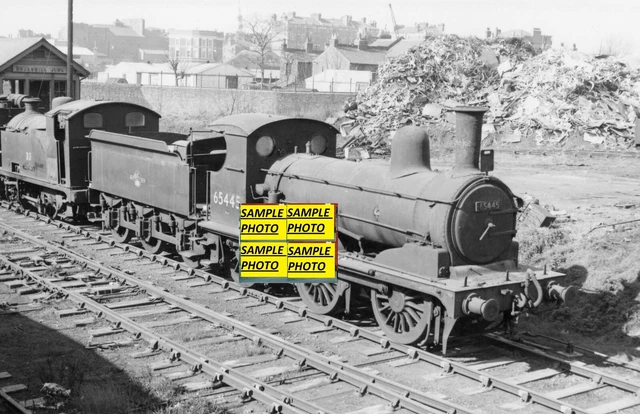 BRITISH RAILWAYS B&W Photograph-Steam Loco 65445 at Poplar Kings Yard ...