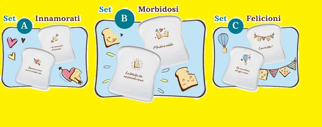 MULINO BIANCO PANPIATTINI 2024 SET A-B-C SET COMPLETO 6 PAN PIATTINI ...