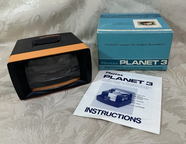 PHOTAX PLANET 3 Slide Viewer - Vintage - Orange and Black - Boxed and ...