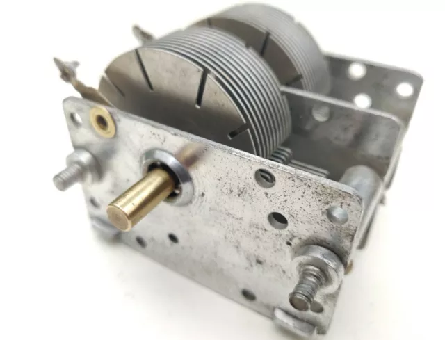 465PF + 465PF DUAL GANG AIR SPACED VARIABLE CAPACITOR PLESSEY UK VALVE ...