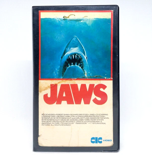 JAWS VHS PAL 1975 Very Rare CIC VIDEO Australian Release PreCert TESTED ...
