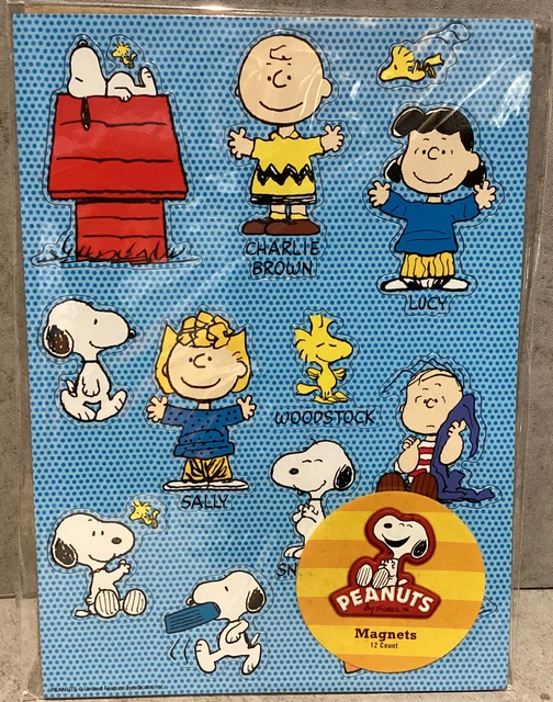 PEANUTS CHARACTERS 12 Magnets Snoopy Woodstock Charlie Brown Lucy Linus ...