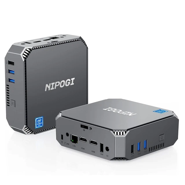 NIPOGI 4K MINI PC Intel 12th N100 16GB RAM+512GB SSD 2.4G/5G WIFI ...