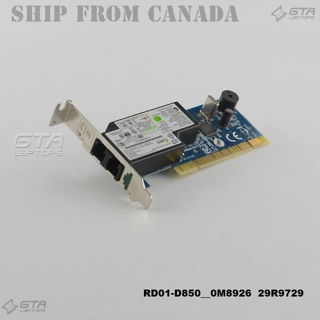 CONEXANT RD01-D850 PCI Duanl RJ11 Modem Card 0M8926 29R9729 Low Profile ...