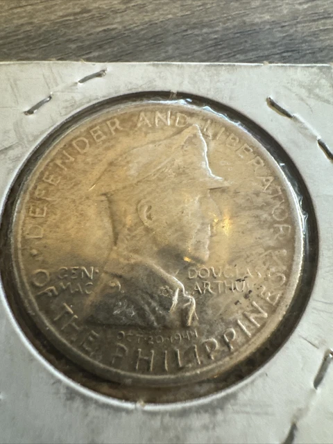 1947 S PHILIPPINES 50 Centavos Silver Coin General Douglas MacArthur £ ...