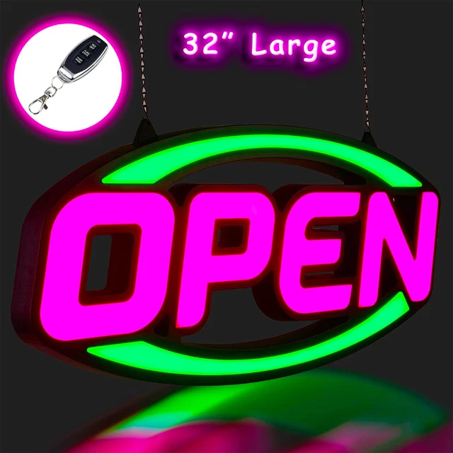 LARGE LED NEON Open Sign 32" Light Bright for Restaurant Bar Store Shop ...