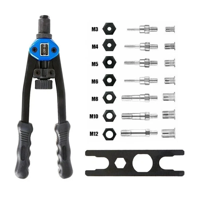 NUTSERT TOOL HEAVY Duty Nutsert Gun M3-12 Nut Rivet Riveter Nutsert Kit ...