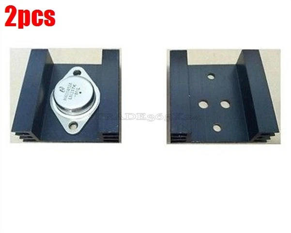 2PCS 45X45X14MM HEAT Sinks Black Amuminum Transistor TO-3 TO3 Ic New cs ...