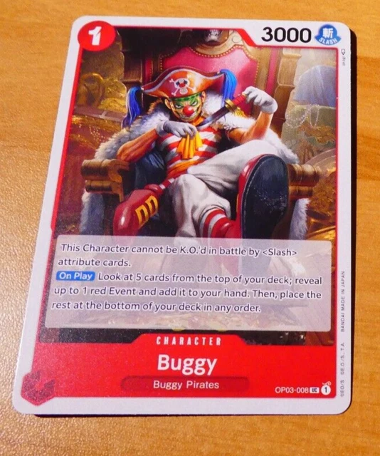 ONE PIECE PILLARS Of Strength English Card Game Carte Buggy Op03-008 En ...